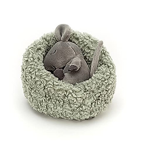 Jellycat Hibernating Mouse Stuffed Animal, 5 inches | Mouse Plush Toy | Classic Children's Gift