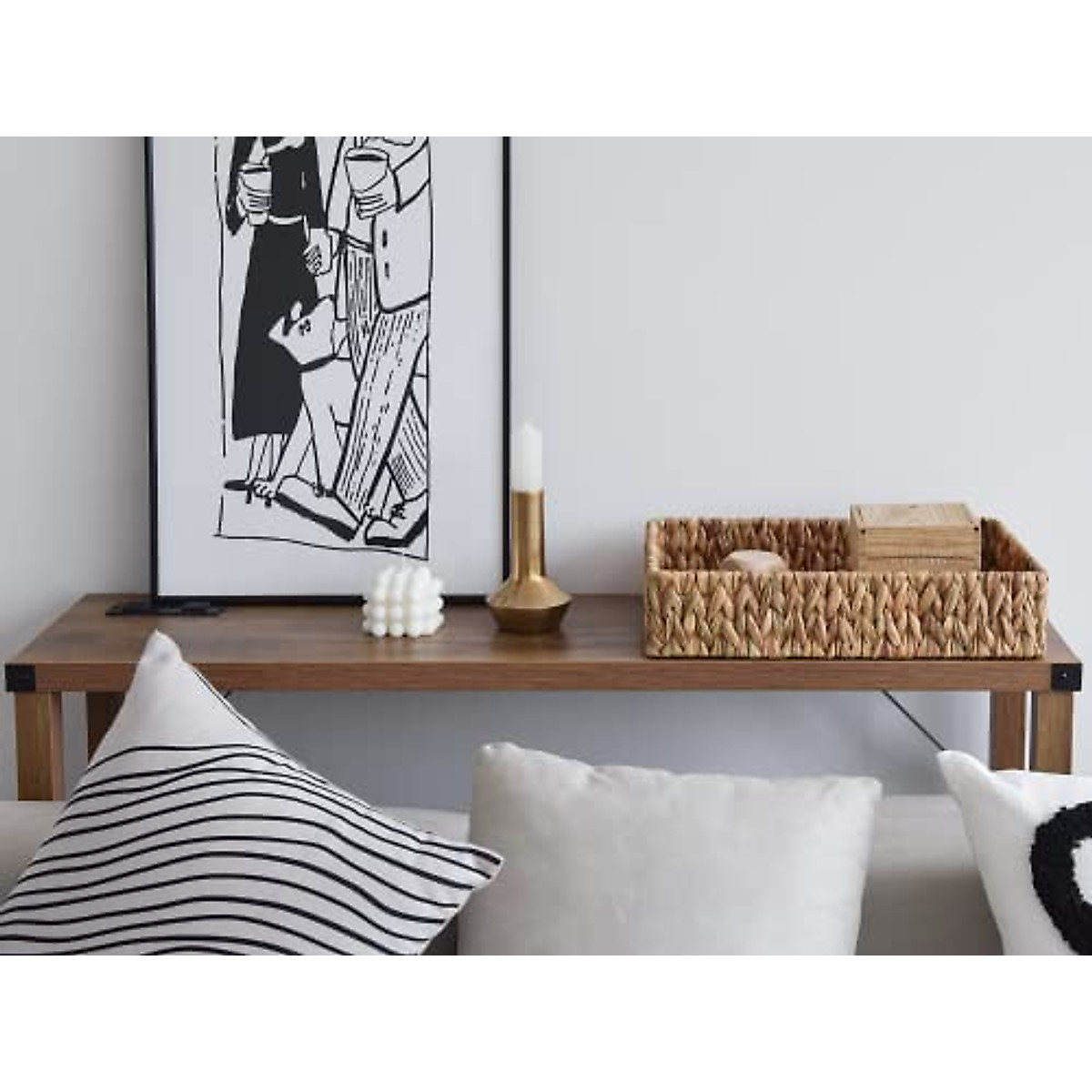 StorageWorks Large Toilet Basket Tank Topper, Toilet Paper Basket for Bathroom, Water Hyacinth Storage Basket for Toilet Tank Top, Shelf, Handwoven Bathroom Wicker Basket, Natural, 2 Pack