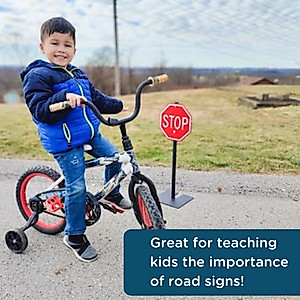 Children’s Factory Traffic Signs Set of 4, Outdoor Play Equipment for Daycare, Preschool, Playground, Kids Playhouse