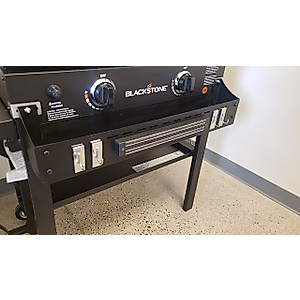 Front Tray with Magnetic Tool Holder and Removable Hooks, compatible with Blackstone 28-inch Griddles (Black)