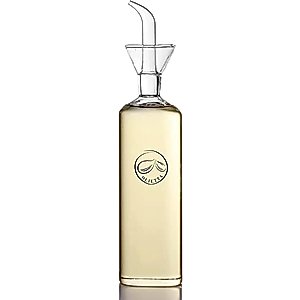 Olietta Glass Non Drip Leak Proof No Mess Oil Dispenser and Vinegar Cruet Pourer for Kitchen 17oz 500ML - Great for Pouring & Drizzling Olive Oil & Liquids - Easy to Clean, Drip Free and Leakproof