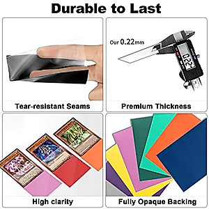 Black Yu-gi-oh Card Sleeve 200 Pack, Japanese Small Card Sleeves 62x89mm, Back Textured Perfect Shuffling, Protect Your Japanese Sized Trading Cards Kpop Photocard Never Tear