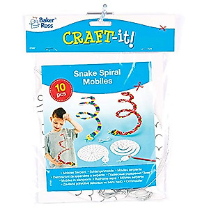 Baker Ross ET287 Spiral Snake Mobiles - Pack of 10, Perfect for Children to Design and Decorate, Ideal for School, Craft Groups, Party Crafting, at Home, White