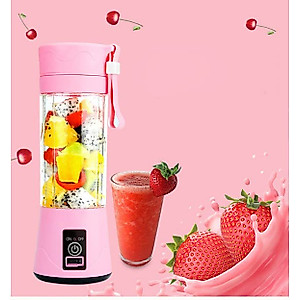 380ml Portable Blender,Travel Blender,Mini Blender,Personal Mixer Fruit Rechargeable with USB, for shakes and smoothies (Pink)