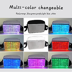 lumisonata Led Crossbody Bag Small Light Up Purse Glow Handbags Mini Shoulder Bags Women Luminous Wallet for Party (black)