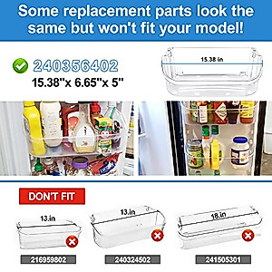 [2 PACK] UPGRADED 240356402 Refrigerator Door Bin Replacement,Compatible with Frigidaire Refrigerator Door Shelf Parts FFSS2615TS0 LFSS2612TF0 LFSS2612TE0 AP2549958 FGHS2631PF4A Door Shelf Shelves