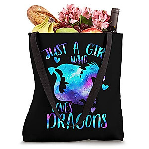 Just a Girl Who Loves Dragons Galaxy Space Dragon Cute Girls Tote Bag