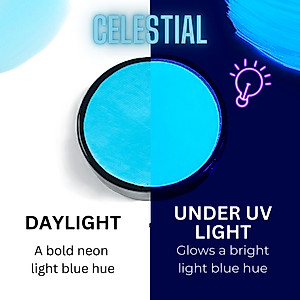 Mehron Makeup Paradise Makeup AQ Face & Body Paint (1.4 oz) (Celestial – Neon Blue/Light Blue)