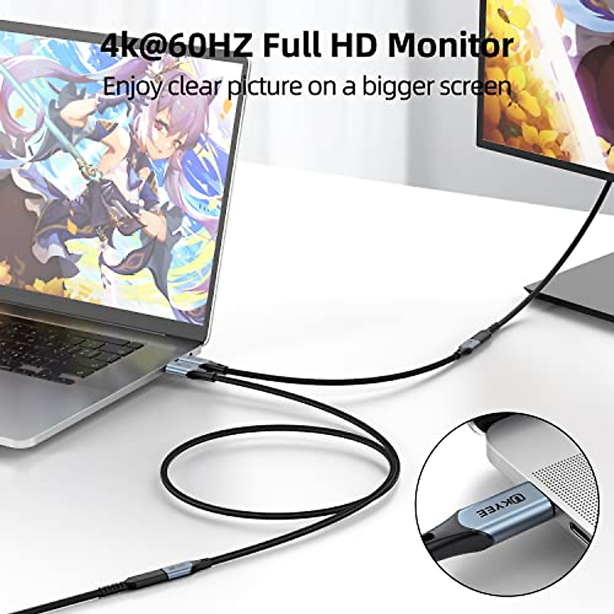 UKYEE USB C Extension Cable 3.3Ft (100W/10Gbps), Nylon Braided USB 3.1 Type C Male to Female Extension Fast Charging Compatible with USB C Hub, Laptop, Tablet and Mobile Phone, Nintendo Switch