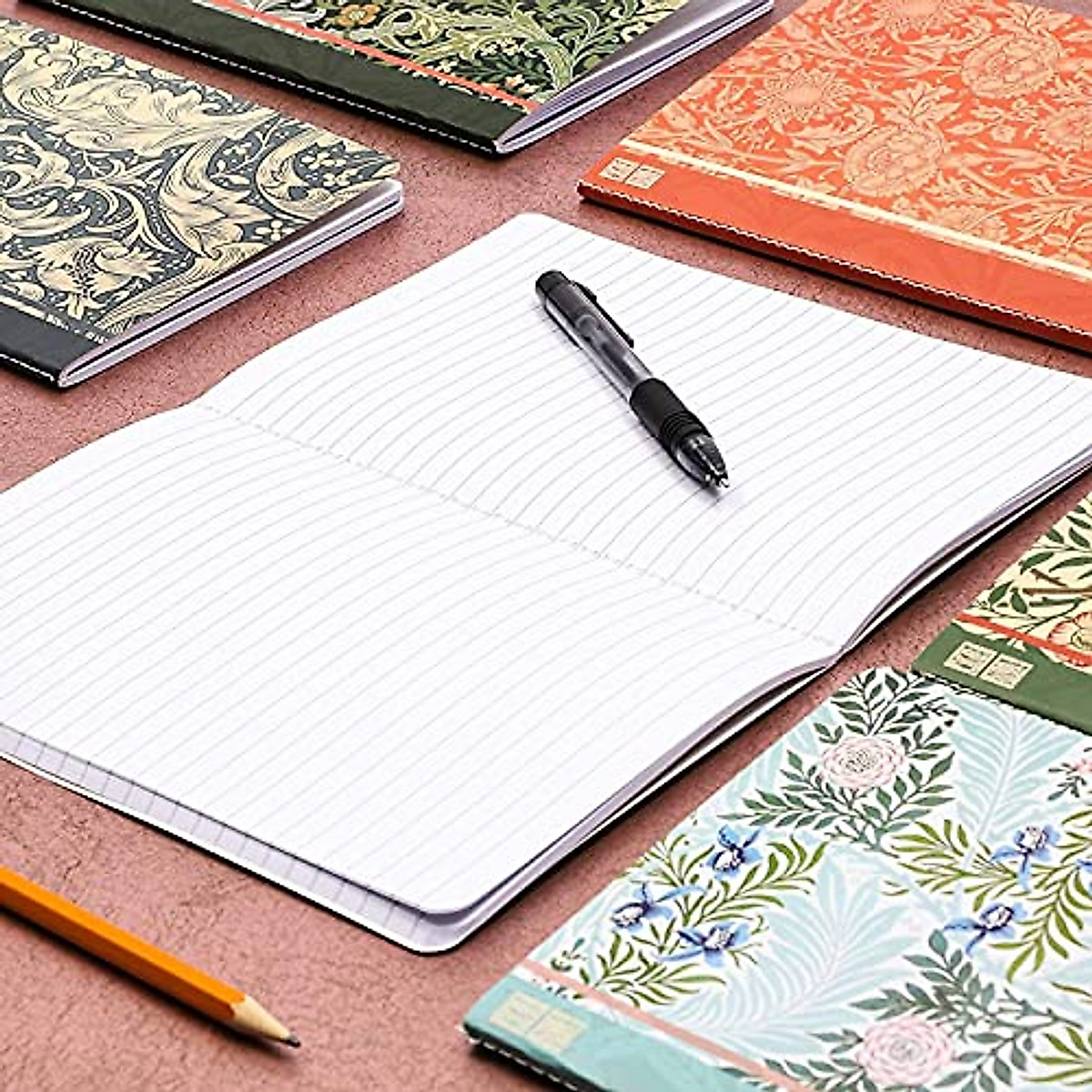 William Morris Soft Cover Travel Journal Notebooks (A5 Size, 6 Pack)