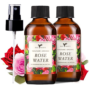 Baja Basics Rose Water Spray For Face, Body & Hair Hydrating Facial Toner, Refreshing, Soothing Mist Moisturizer for Dry Skin - Vegan Beauty Skincare Products - 4oz 2 Pack