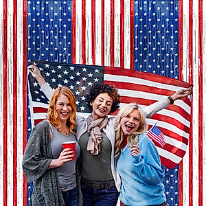 Patriotic Party Decorations, Red White Blue 2 Pack America Tinsel Foil Fringe Curtains Patriotic Backdrop for Independence Day Memorial Day Labor Day Veteran Party Patriotic Party Photo Booth Prop