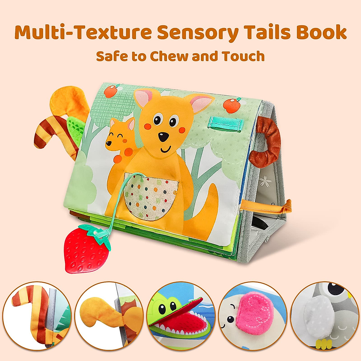 Baby Mirror Toys for Tummy Time, Newborn Infant 0 3 4 6 12 Months Old Boy, Girl . Brain Developmental Montessori Sensory High Contrast Crinkle Book w Safe Mirror for Floor, Crib, Car, Bouncer