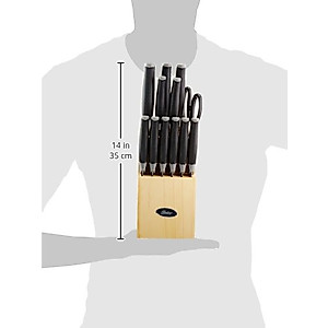 Oster Lindbergh 14 Piece Stainless Steel Cutlery Set, Black