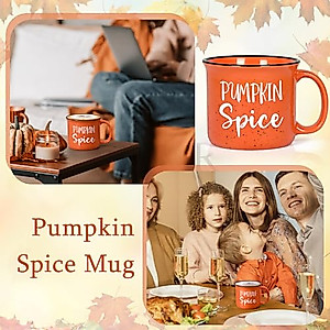 YHRJWN - Fall Coffee Mug, Pumpkin Spice Coffee Mug, Autumn Mug, Fall Cup, Thanksgiving Halloween Mug, Fall Autumn Decor, Thanksgiving Christmas Gifts for Women Men, Orange 15 Oz