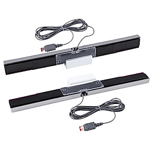 Aokin Sensor Bar for Wii, Replacement Wired Infrared Ray Sensor Bar for Nintendo Wii and Wii U Console, includes Clear Stand