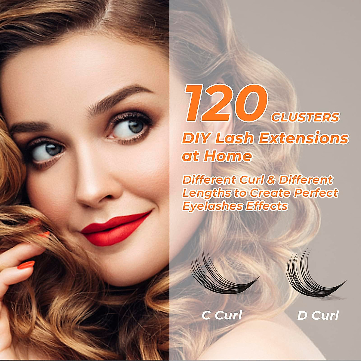 QEZEZA Lash Clusters DIY Eyelash Extensions, 160 Clusters Lashes 20D C Curl 6-16MM Mix, Individual Lashes Eyelash Clusters Extensions Cluster DIY at Home 160PCS (20D - C Curl - 6-16MM Mix)
