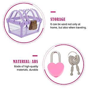 ibasenice 1set Pirate Art Treasure Chest Lovely, of Girls Toys and Diamond Jewelry Bin Children Trays Clear Trunks Decor Home Storing Jewery Earring Accessories Transparent