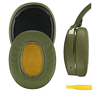 Geekria QuickFit Protein Leather Replacement Ear Pads for Skullcandy Crusher Wireless Crusher Evo Crusher ANC Hesh 3 Headphones Ear Cushions, Headset Earpads, Ear Cups Repair Parts (Green)