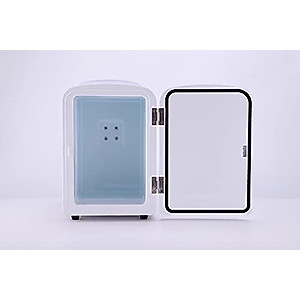 KOUDERA 4L Mini Portable Compact Personal Fridge Cooler and Warmer with AC DC Power, Small Refrigerator for Skincare, Breast Milk - Home and Travel- Gift - Freon-Free and Eco Friendly, White.