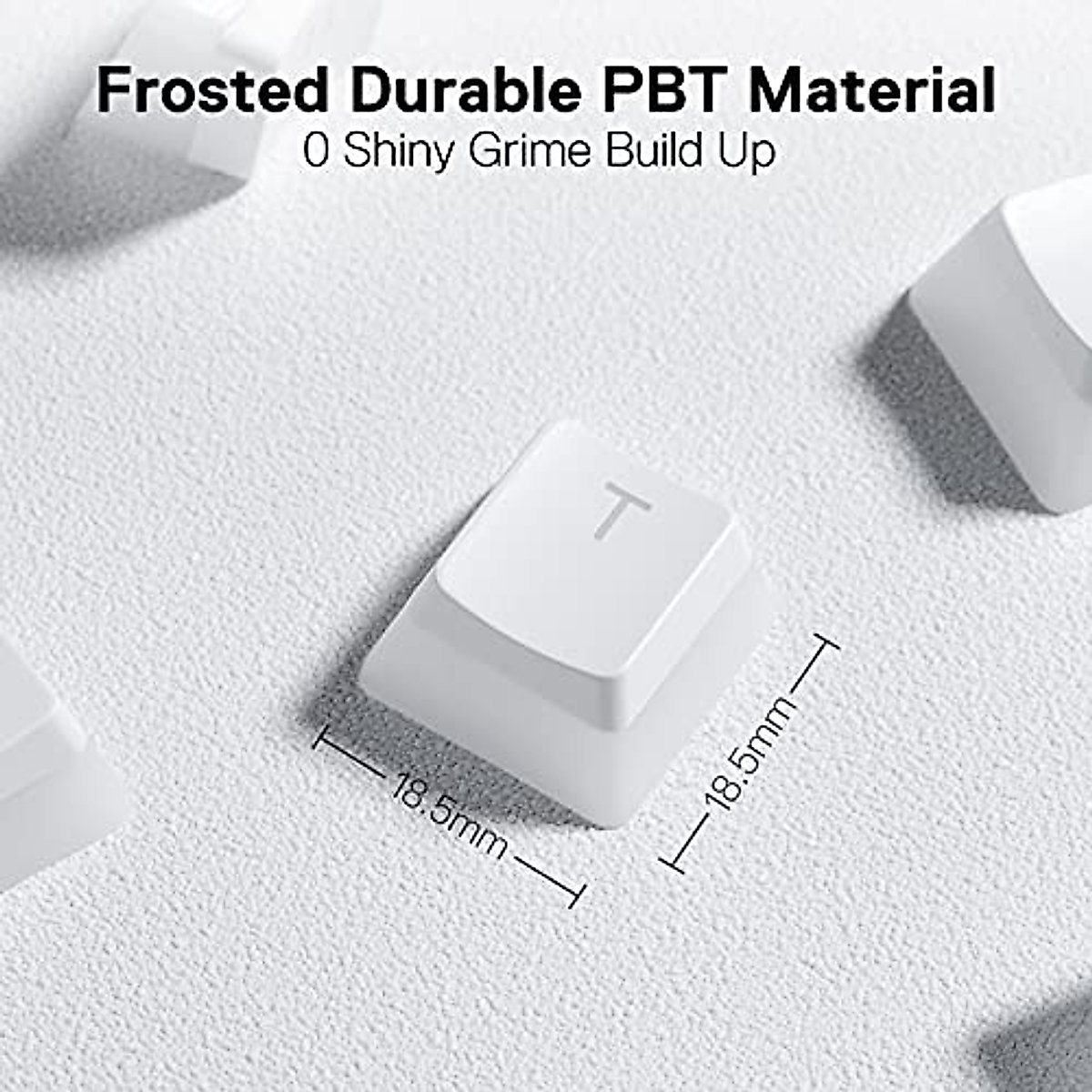 Redragon A130 White Pudding Keycaps, 104 Keys Standard Doubleshot PBT Keycap Set w/Translucent Layer for Mechanical Keyboard, OEM Profile, English (US) ANSI Layout