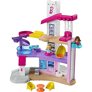 Fisher-Price Little People Barbie Toddler Toy Little DreamHouse Playset with Music Lights & Figures for Pretend Play Kids Ages 18+ Months​