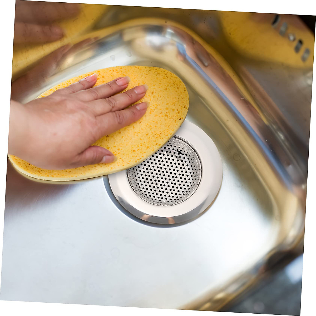 Generic 3pcs Sink Filter Strainer for Sink Faucet Knob Replacement Kitchen Sink Strainer Bathtub Drain Cover Stopper Bath Filter Bath Tub Plug Stopper Bath Sink Food Mesh Stainless Steel, Silver