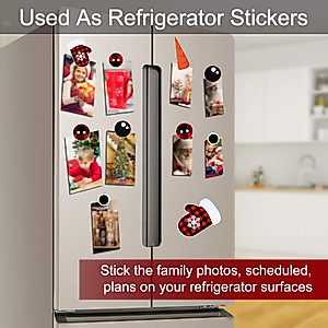 17Pcs Snowman Refrigerator Magnets | Christmas Decorations | Large Red Black Buffalo Plaid Fridge Magnet Stickers | Xmas Holiday Decorations for Fridge | Metal Door | Cabinets | Garage Door