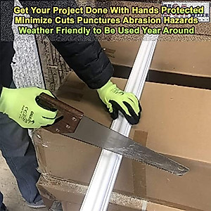 Work Gloves for Men and Women, Coated Safety Gloves for Work, 10-Pair Pack, Water-Based Latex Rubber Firm Grip Coating (Size Large Fits Most, Green)