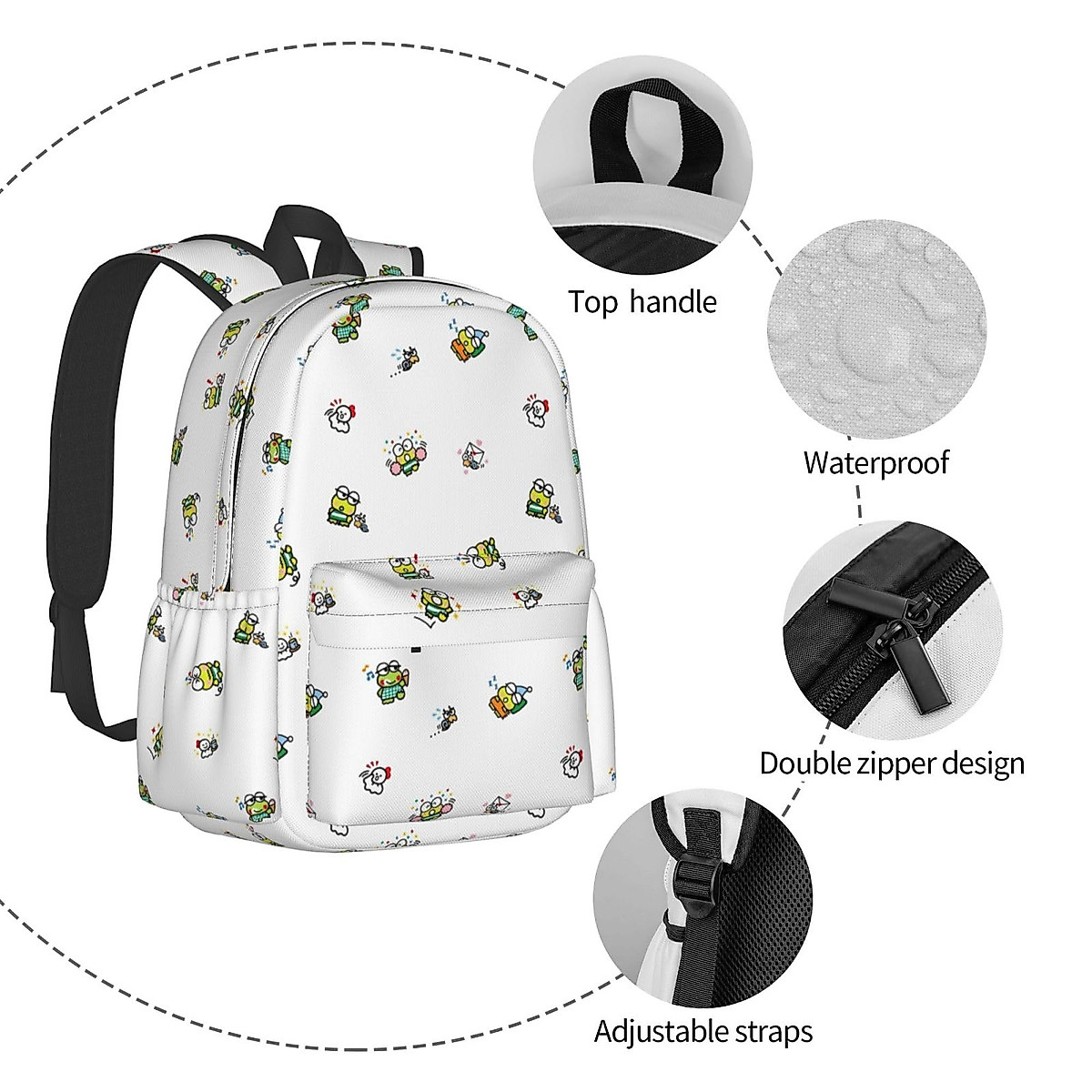 Cute Backpack for School, Funny Cartoon Lightweight Shoulders Backpacks Anime Daypack Kawaii Book Bag Novelty College Back Pack for Boys Girls Sports Travel Hiking Camping Work, 16.9 Inch Pattern-23
