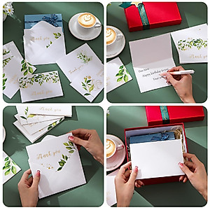 Yowmins Thank You Cards With Envelopes, Spring Cards, Wildflower Thank You Cards Notes, for Wedding, Birthday, Bridal Shower, Ivory, 6 x 4 Inch, Set of 48