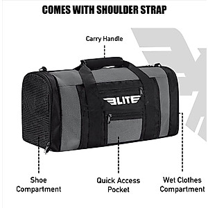 Elite Sports Boxing Gym Duffle Bag for MMA, BJJ, Jiu Jitsu gear,Duffel Athletic Gym Boxing Bag