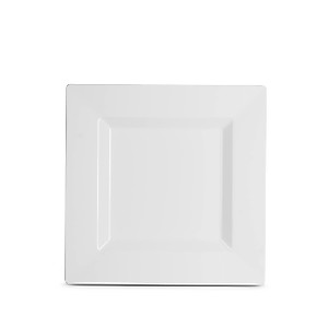 60 White Plastic Plates Set, 30 Pc 10.25 Inch Plastic Dinner Plates, and 30 Pc 7.5 Inch Plastic Dessert Plates, Fancy Disposable Plates, Heavy Duty Party Plates, Elegant Wedding Plates, Square Plates