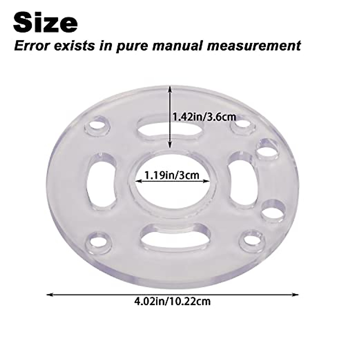 DNP613 Router Sub Base Compatible with D-EWALT 20V Compact Routers Round Subbase, Adopts a Transparent Design Ensure Maximum Visibility in Operation - for D-EWALT 611 Router Models (Round) 2 Pack