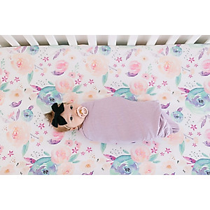 Copper Pearl Premium Knit Baby Crib Sheets for Boys and Girls Breathable and Soft, Fitted Crib Sheets for Standard Baby Mattresses, Crib Sheet for Baby Registry or Shower Gift, Bloom