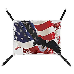 American Flag Pet Hammock Bed Guinea Pig Cage Hammock Small Animal Hanging Bed for Ferret, Chinchilla, Puppy and Other Small Animals