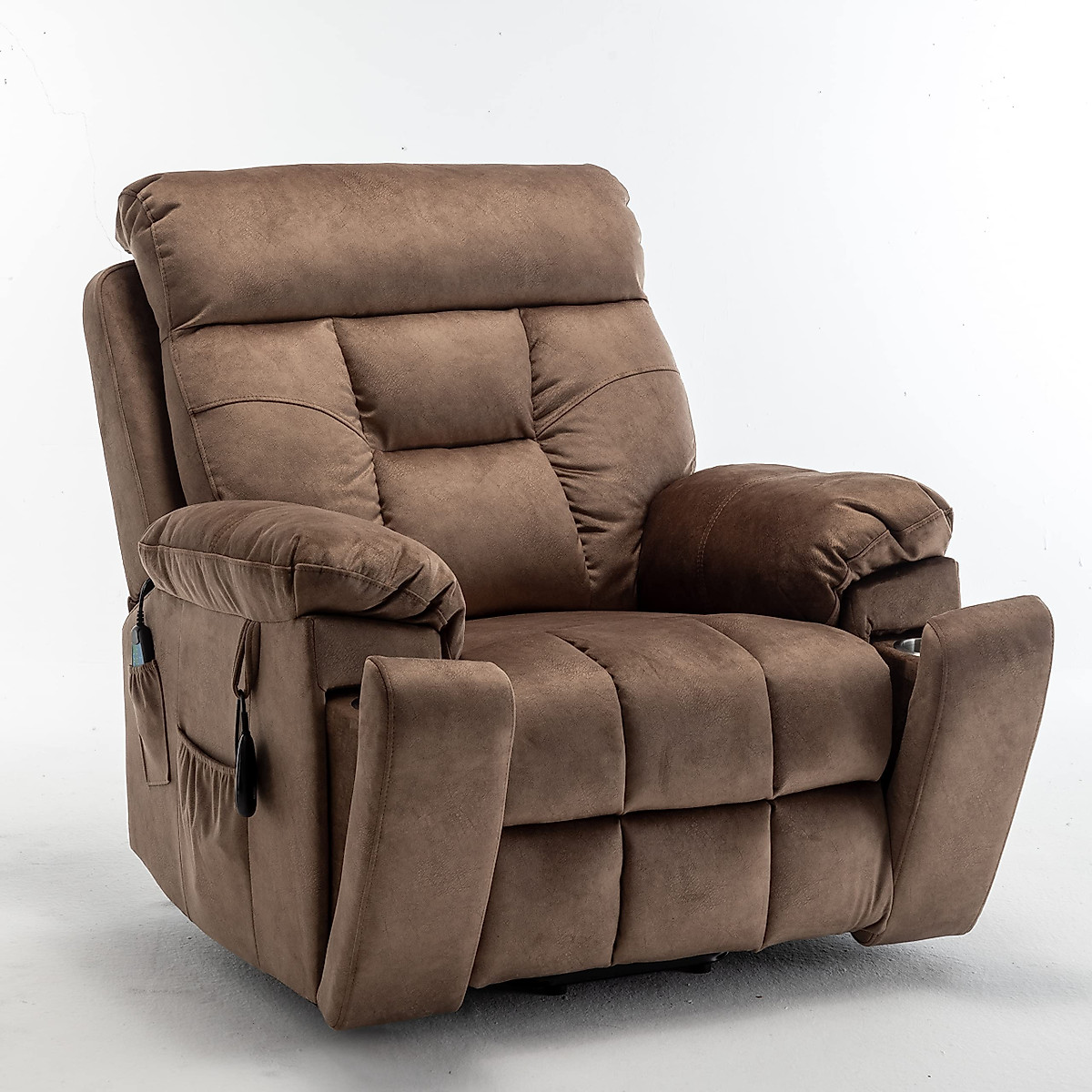Lifeand Lift Relax Sofa Furniture Living Room Power Elderly Electric Lounge Chair, Antique Brown