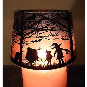 Yankee Candle Trick or Treat Halloween Scene Jar Candle Shade Topper for Yankee Candle Large and Medium Original Jar Candles