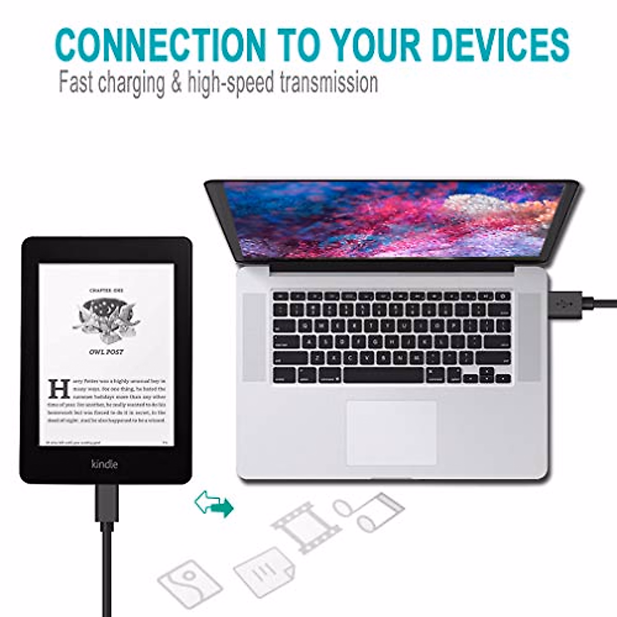 SCOVEE PS4 Controller Charger Cable,3-Pack 6ft Micro USB Charger Cord for Xbox One,Samsung Galaxy,Android Phone,Playstation Dual Shock 4,High Speed Charging Replacement for Kindle eReader,Fire Tablet