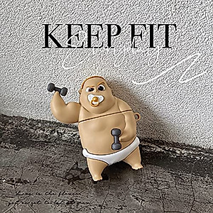 VARWANEO Earphone Case for AirPods 1&2, 3D Cute Fun Cool Powerful Lose Weight Baby Boss Soft Silicone Design, Portable&Shockproof Airpods Cover, for Apple Air pod 2&1 Charging Case (Lose Weight Baby)