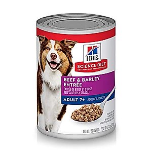 Hill's Science Diet Adult 7+, Senior Adult 7+ Premium Nutrition, Wet Dog Food, Beef & Barley Loaf, 13 oz Can, Case of 12