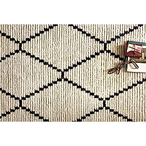Loloi Chris Loves Julia x Alice ALI-04 Cream/Charcoal Geometric Area Rug 7'-9" x 10'