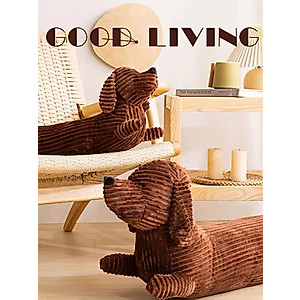 Ponjauk 43“ Dachshund Plush Long Pillow Brown Dog Body Pillow Animal Doll Cartoon Body Sleeping Hugging Long Pillows Stuffed Toy Home Sofa Cushion Decor 43 inch (Dachshund)