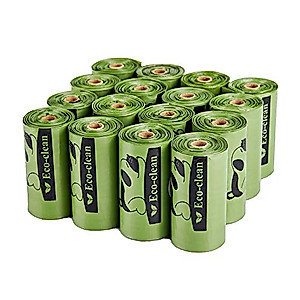 ECO-CLEAN Poop Bags Biodegradable, 16 Rolls/240 Bags, Dog Waste Bags, Unscented, Leak-Proof, Easy Tear- Off