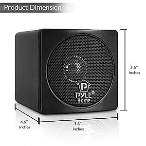 Pyle Home 3" Mini Cube Bookshelf Speakers - 100W Small Bookshelf Speakers w/ 3" Paper Cone Driver, 8 Ohm - Passive Audio Bookshelf Speaker Pair For Home Theater Stereo Surround Sound (Black)