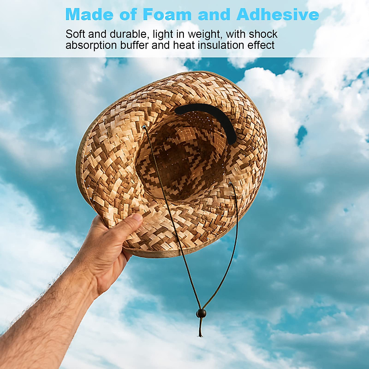 PHSZZ 42 PCS Hat Size Reducer, Foam Hat Sizing Tape, Filler Sizer Reducer Insert Adhesive for Hats Cap Sweatband, 3 sizes (3mm 4mm 5mm Black and White)