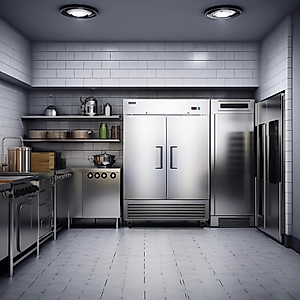 Wilprep Commercial Refrigerator, 54" 2 Solid Door Commercial Fridge with 42 cu. ft. Cap, Reach in Side by Side Refrigerator with Air Cooling Adjustable Shelves for Restaurant Kitchen