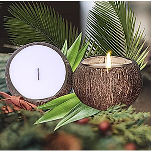 Coconut Bowl Candle – 14oz Premium Soy – Wood Wicked Coconut Scented Candle – Natural Coconut Shell – Eco Friendly – Ideal for Home and Beach Décor – Aromatherapy Candle