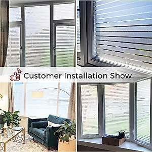 Coavas Window Privacy Film Frosted Glass Window Film Heat Blocking Window Cling Decorative Frosting Film Static Cling Vinyl Door Window Coverings Home Window Tint Blinds, 17.5 x 78.7 inch, Pure