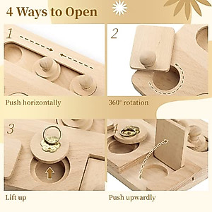 FELISTORY Wooden Foraging Toy for Small Pet - 6 in 1 Interactive Hide Treats Puzzle Snuffle Game, Mental Stimulation Toy for Guinea Pig,Rabbit,Hamster,Hedgehog, Chinchilla, Mouse,Rats,Sugar Gilders